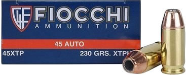 Fiocchi Extrema Handgun Ammo 45XTP, 45 ACP, XTP Hollow Point (HP), 230 ...
